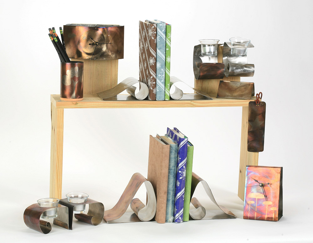 Stainless Steel Swirl Book Ends on Luulla